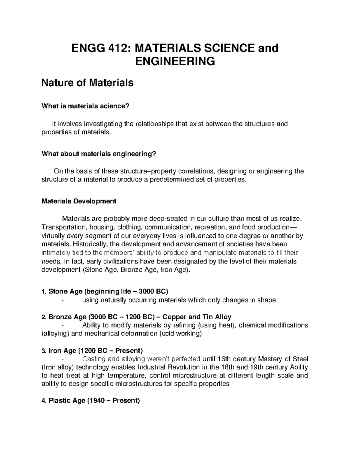 ENGG 412 Materials Science and Engineering Midterm - ENGG 412 ...