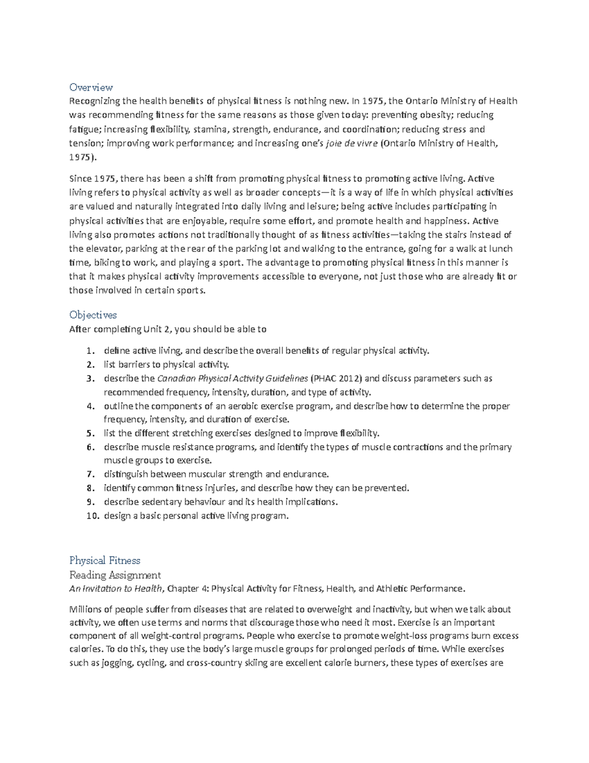 Unit 2 Study Guide Overview Recognizing The Health Benefits Of unit-2-study-guide-overview-recognizing-the-health-benefits-of