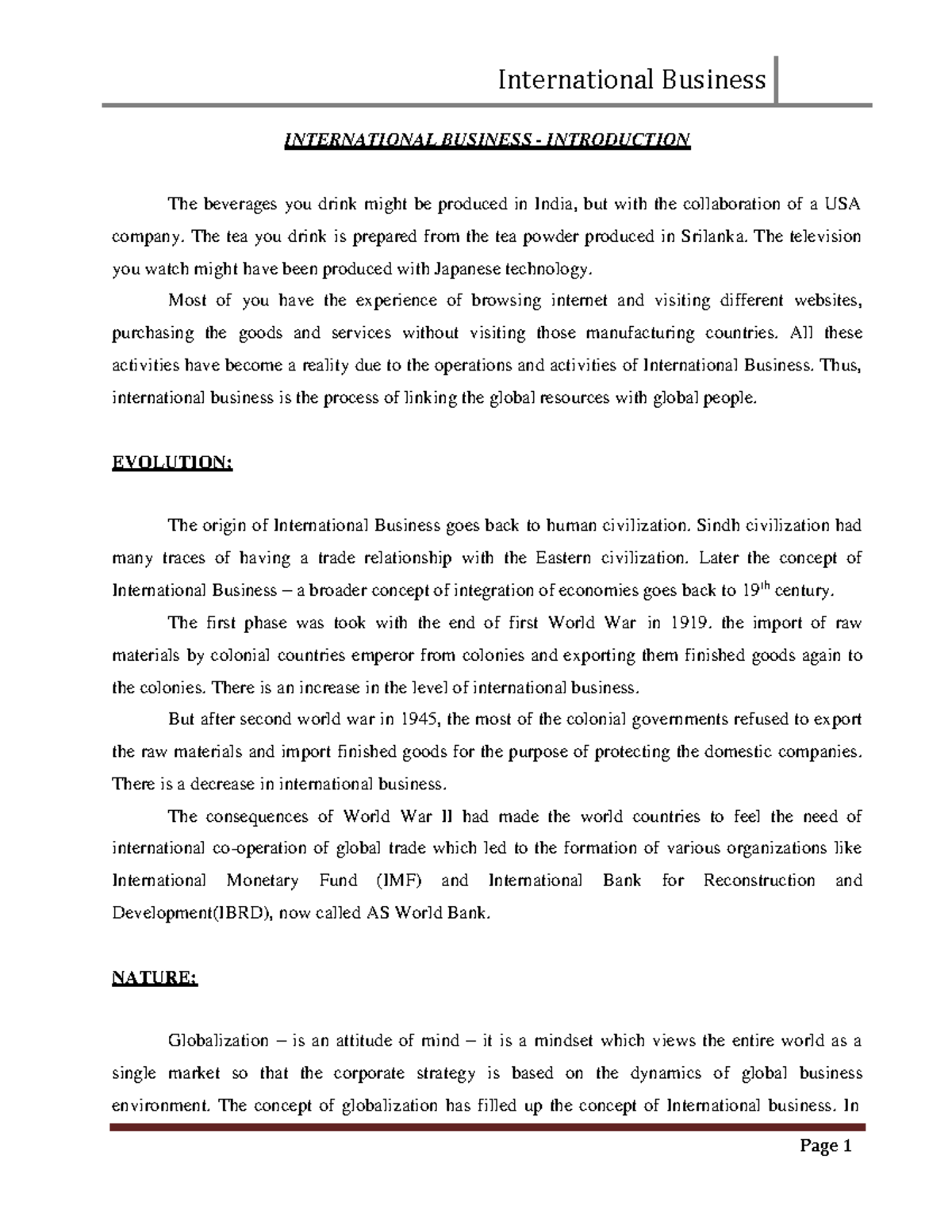 International-Business -module-1 - INTERNATIONAL BUSINESS ...