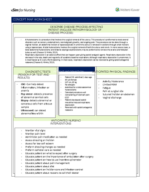 Stan Checketts Clinical Worksheet - CONCEPT MAP WORKSHEET DESCRIBE ...