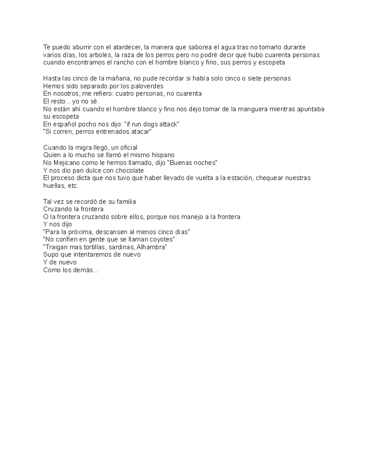 Spanish Presentation - Poem translation - Te puedo aburrir con el ...