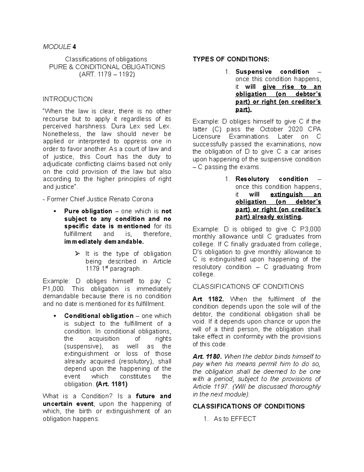 Module-4 - Chapter 3 in oblicon reviewer - MODULE 4 Classifications of ...