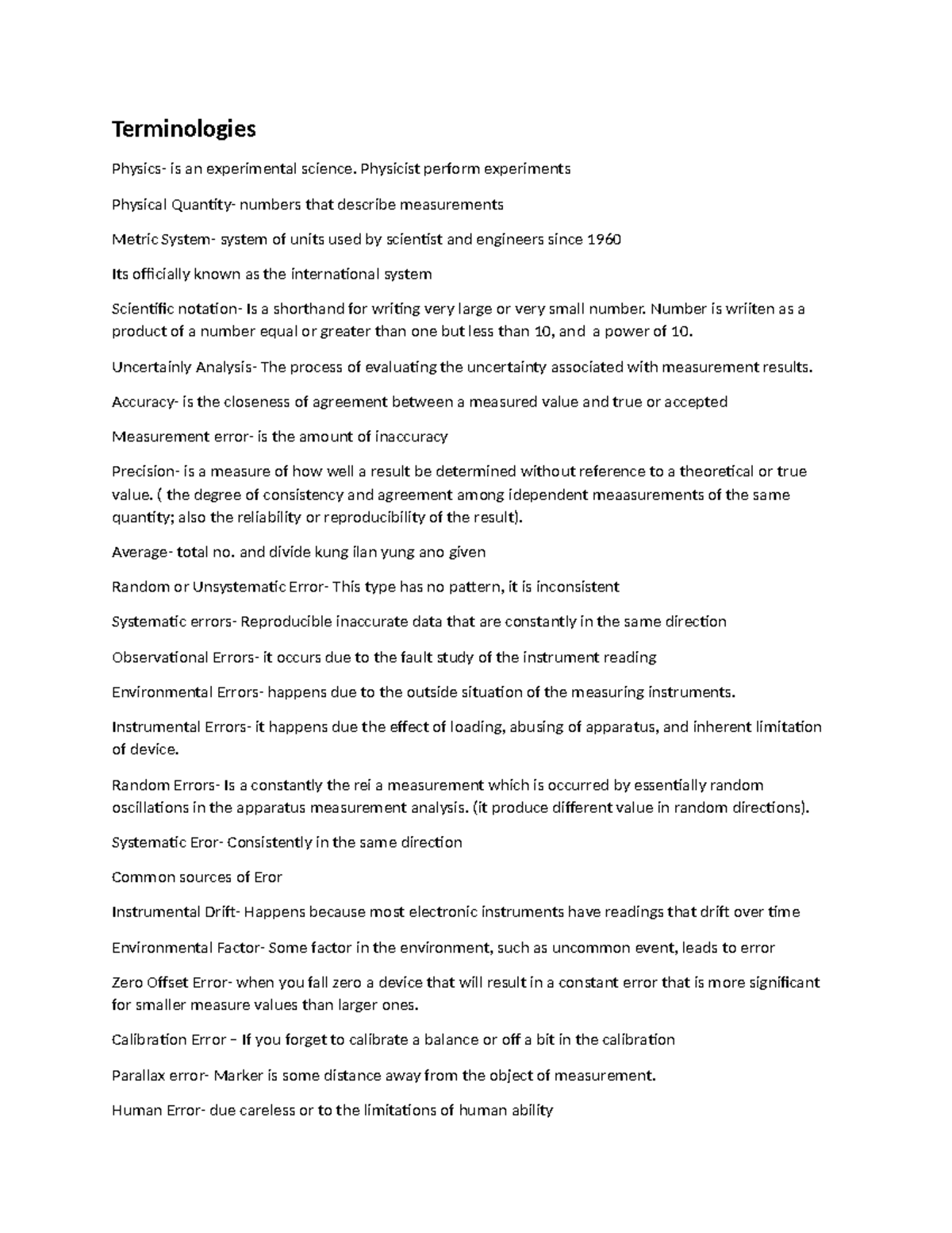 Reviewer In Physics Only The Definition And The Terminologies Terminologies Physics Is An