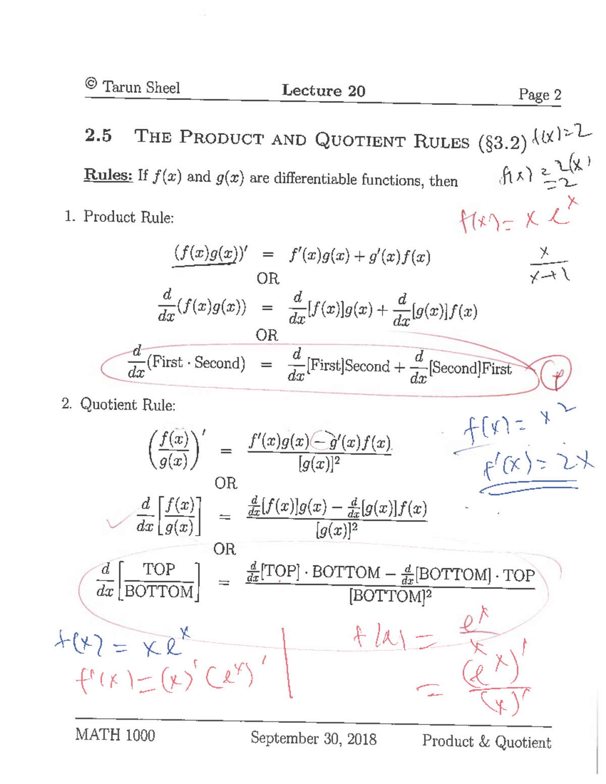 5. Filled Notes-Oct4-19 - Tarun Sheel Lecture 20 Page 2 2. 5 THE ...