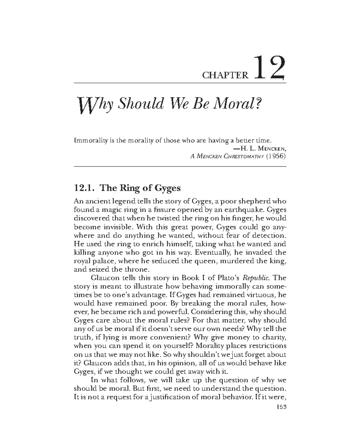 Why should we be moral - CHAPTER 12 W hy Should We Be Moral? Immorality ...