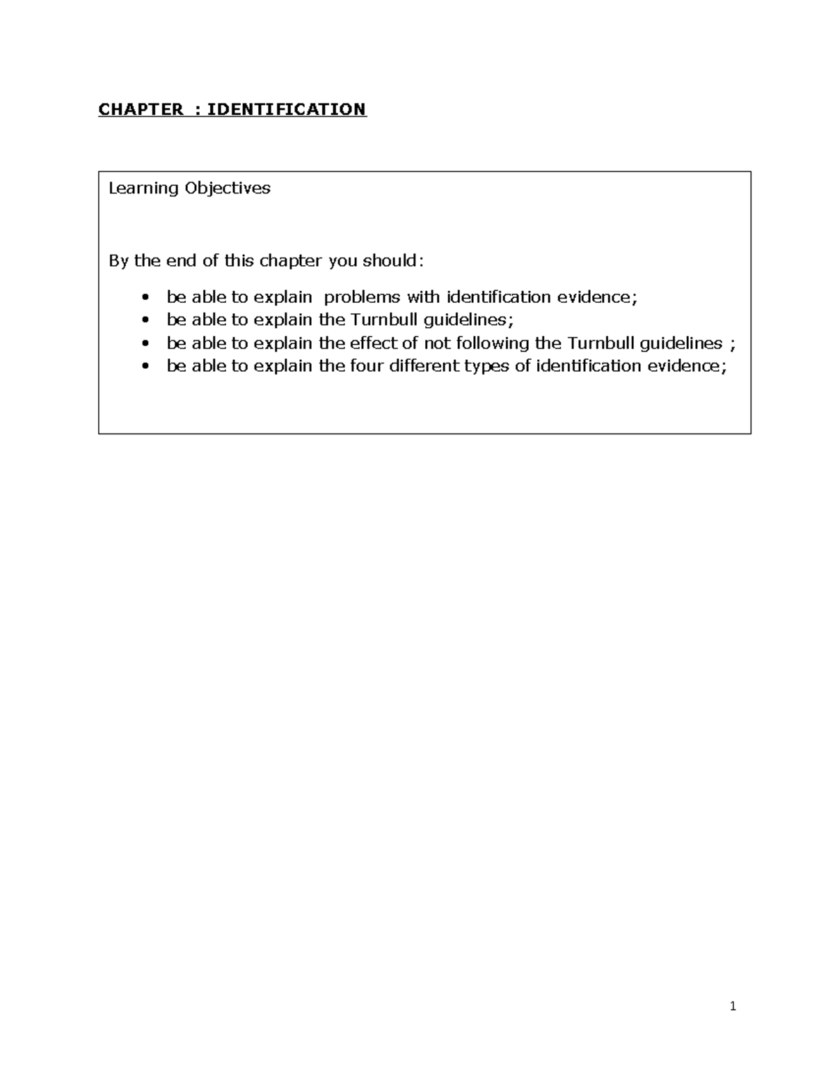 Evidence Chapter identification - CHAPTER : IDENTIFICATION Learning ...
