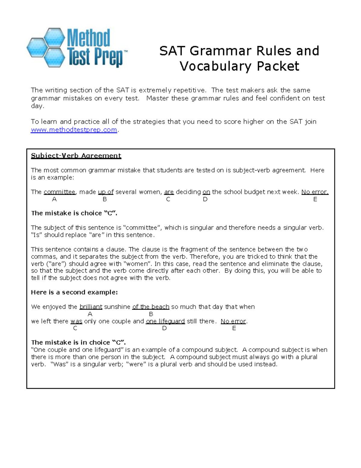 Mtp sat grammar rules and vocab packet - SAT Grammar Rules and ...