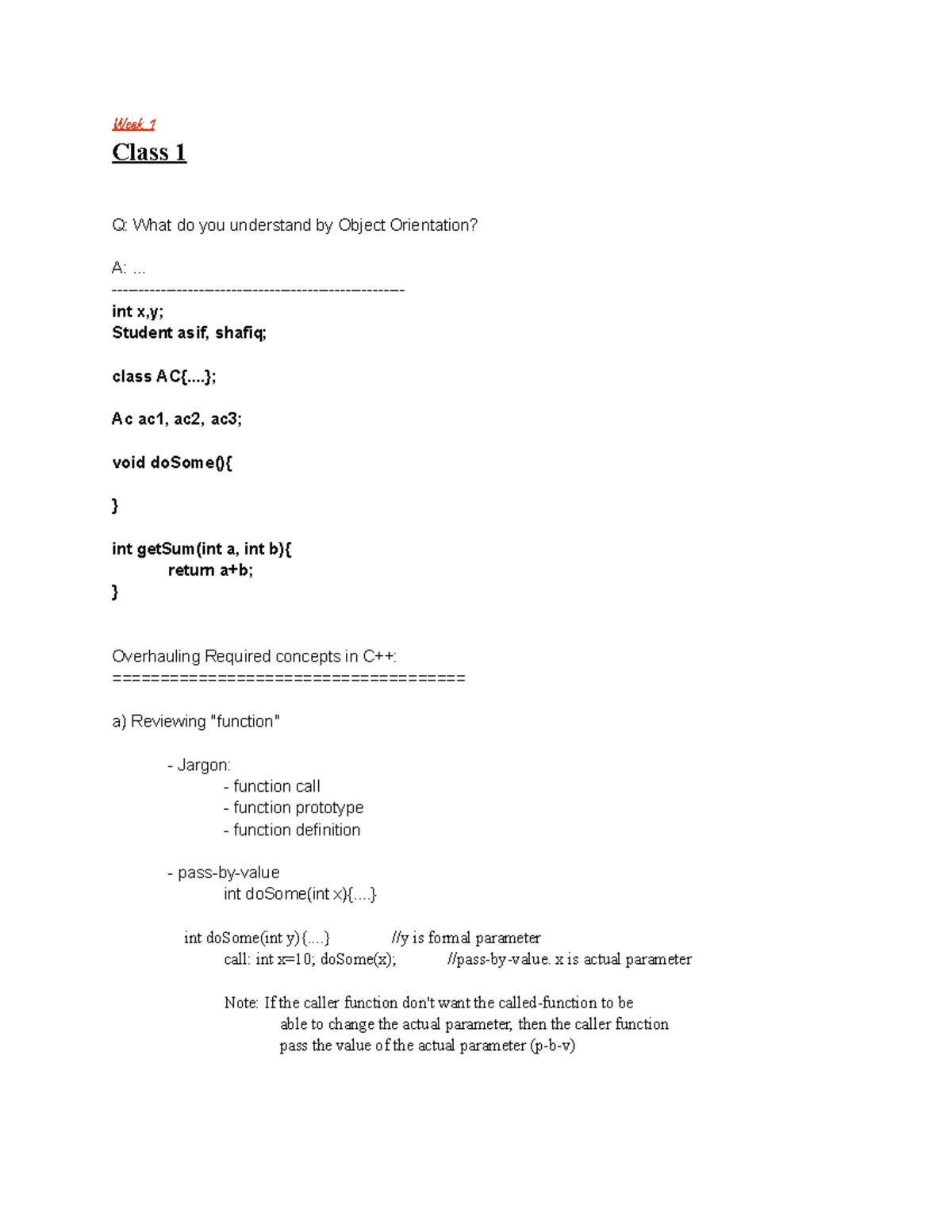 Java Scratchpad It Is About Java Course Notes Wek 1 Class 1 Q What Do You Understand By