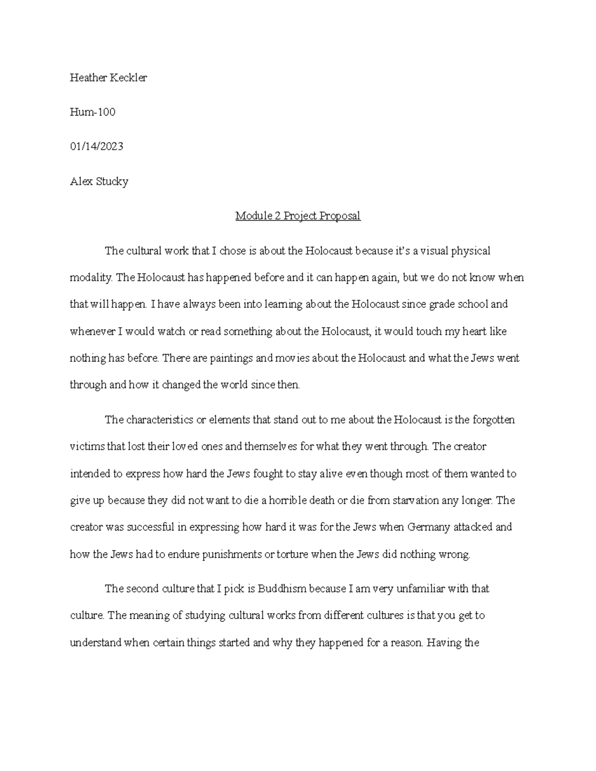 Module 2 Project - Heather Keckler Hum- 01/14/ Alex Stucky Module 2 ...