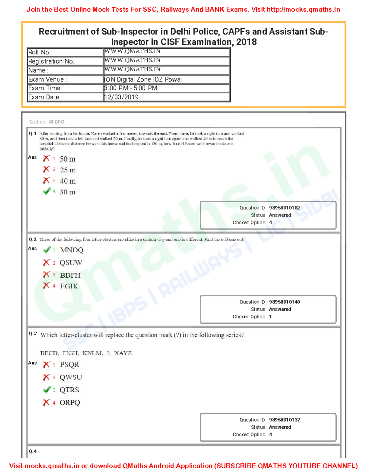 12M3 - Enhance mental ability - Q. Ans 1. 2. 3. 4. Question ID : Status ...