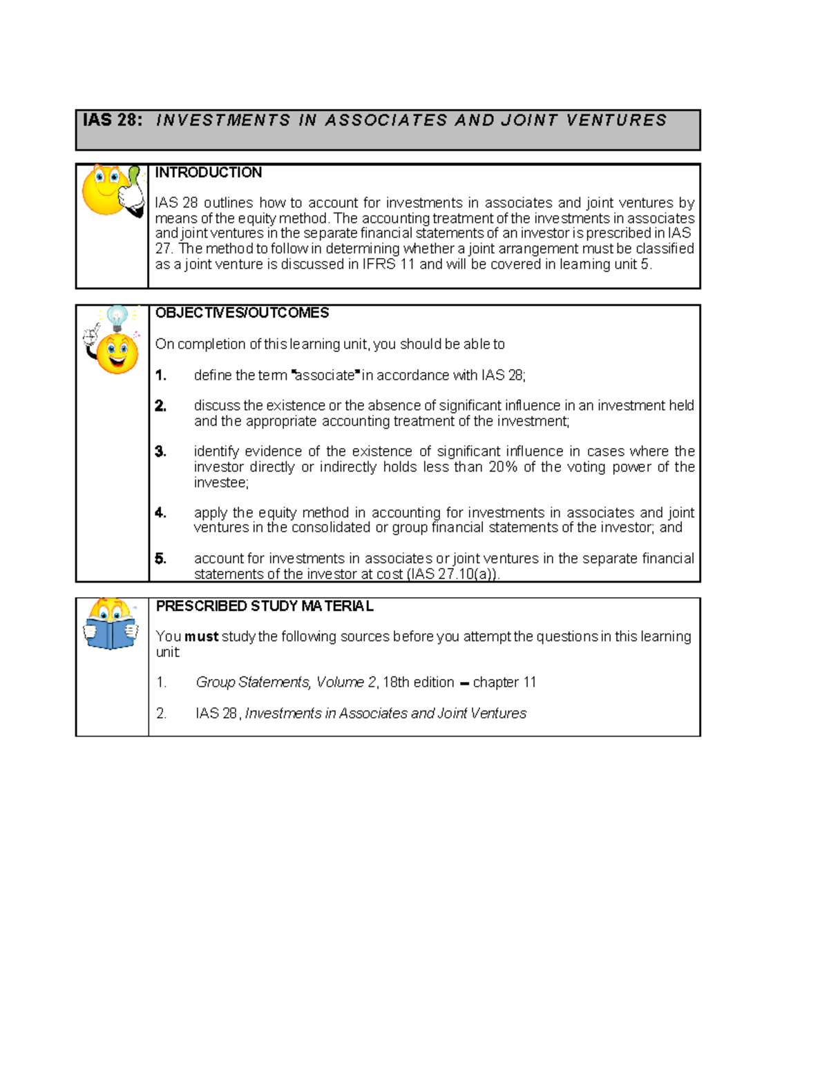 IAS 28 Workbook ba746475 a6b15e986f16925 b392d12c2 - IAS 28: I N V E S ...