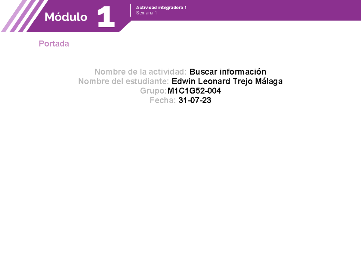 Trejo Malaga Edwin M1C1G52-004 - Semana 1 Portada Nombre de la ...