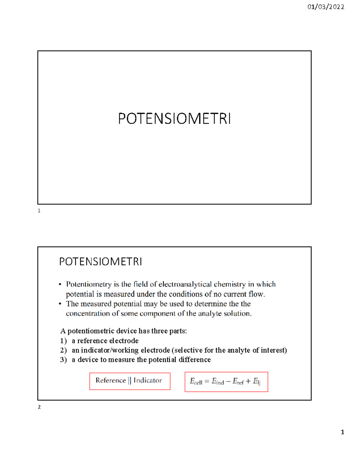 Potensiometri 1 - membahas elektrometri - POTENSIOMETRI POTENSIOMETRI A ...