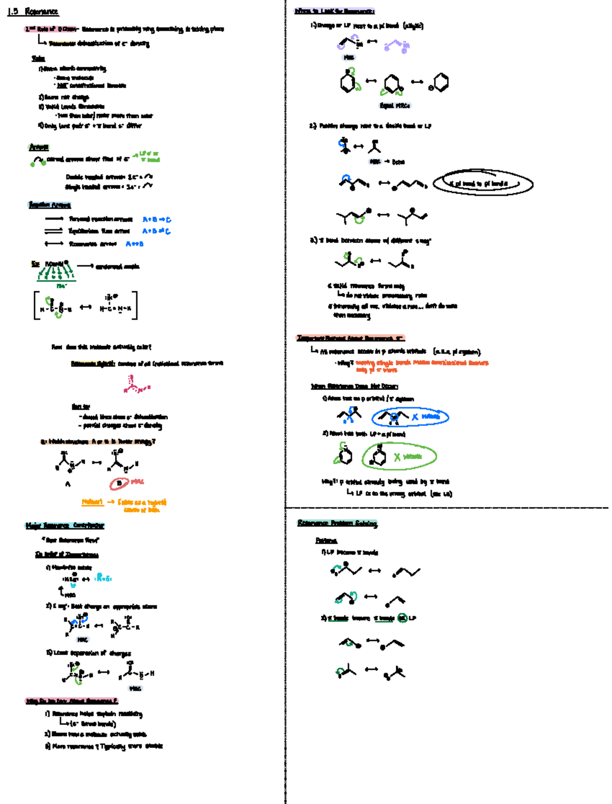 Resonance Notes - 1 Resonance When to Look for Resonance: 1.) charge or ...