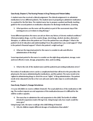 Assignment 1, 2, 3.Pharm 18 - Case Study, Chapter 1, Introduction to ...