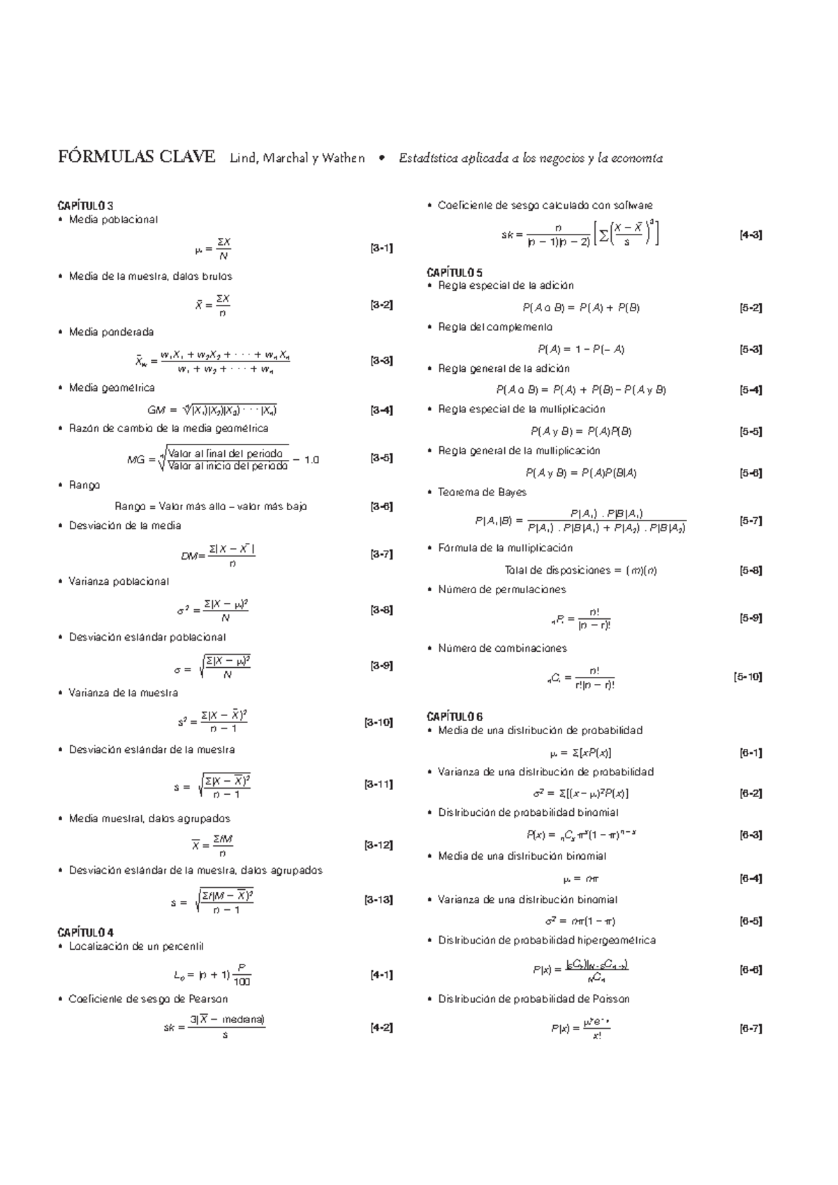Formulas - Formula calculo integral vectorial - CAPÍTULO 3• Media ...