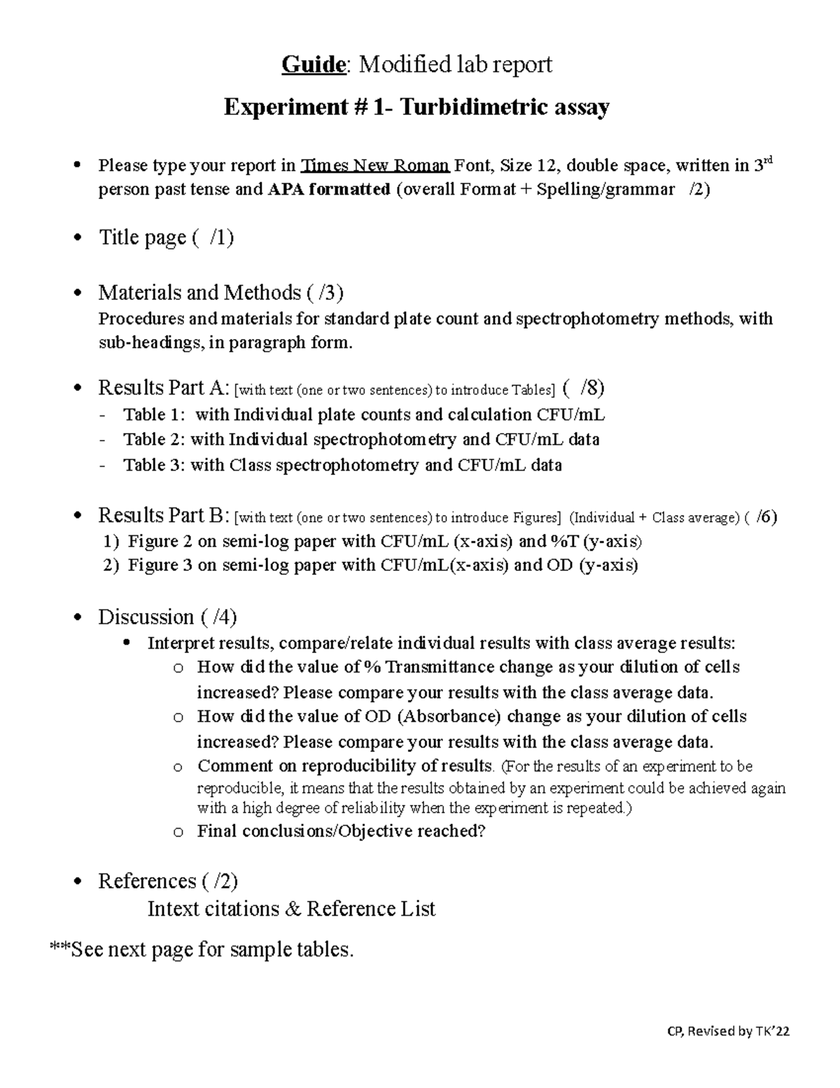 S'23 Modified Trubidimetric Assay Guide for Lab Report 1 - Guide ...
