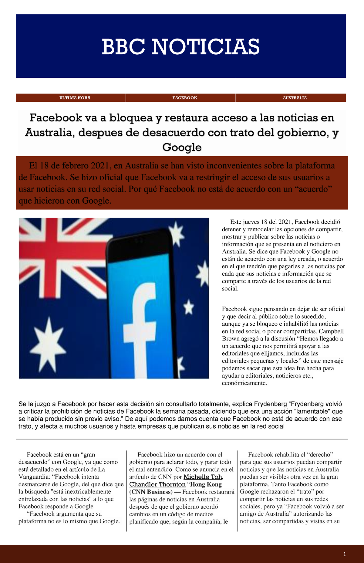 BBC Noticias-convertednoticia - 1 BBC NOTICIAS ULTIMA HORA FACEBOOK AUSTRALIA Facebook va a ...