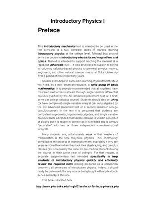 Introductory Physics I 2 - Introductory Physics I I: Getting Ready to ...