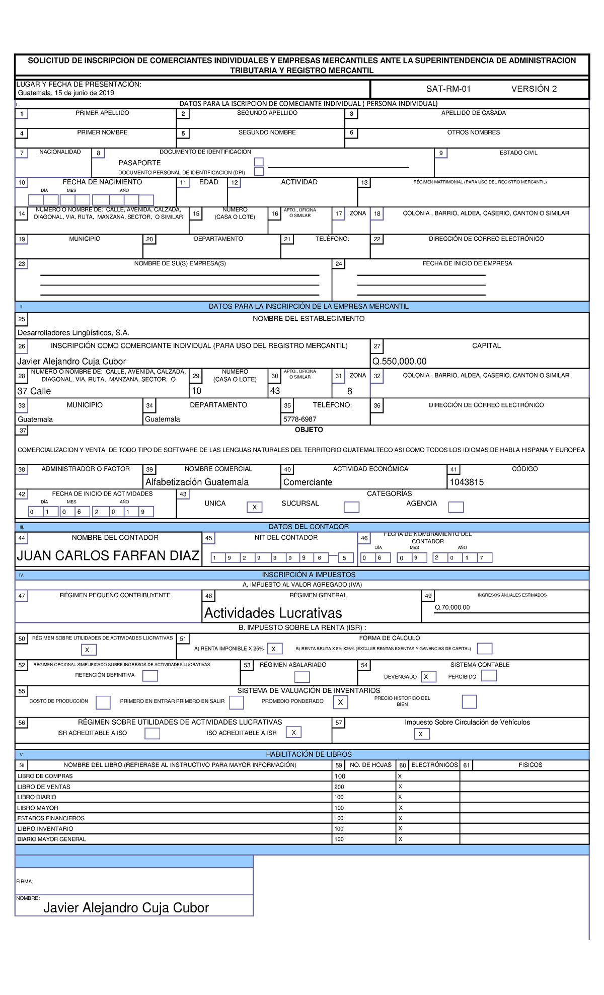 452061708 Formulario Empresas Mercantiles AGT - I. 1 2 3 4 5 6 7 8 9 ...