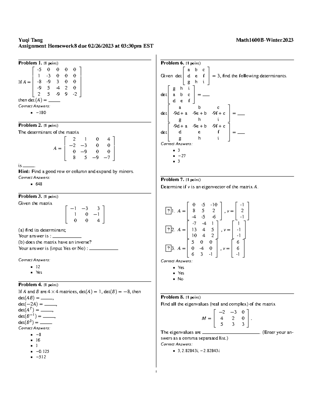 Math1600B-Winter 2023 Homework8 - Yuqi Tang Math1600B-Winter Assignment ...