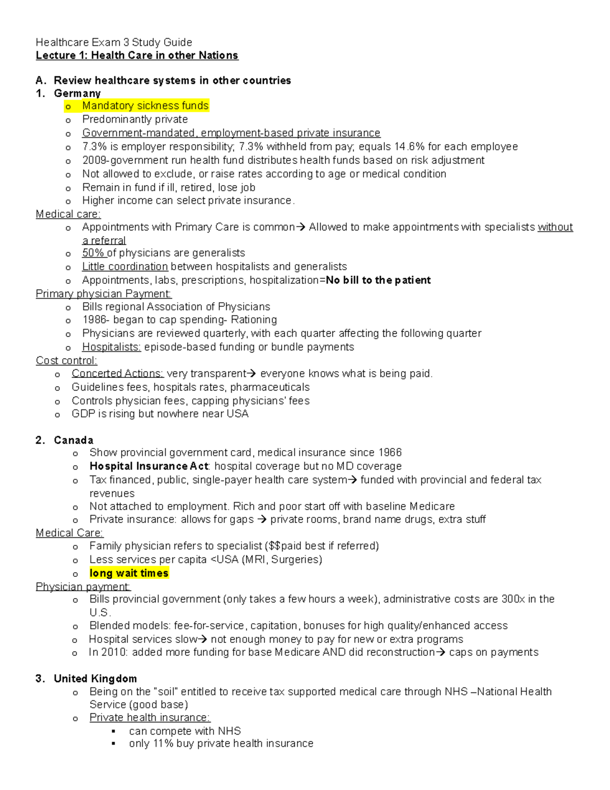 Healthcare Exam 3 Study Guide copy - Healthcare Exam 3 Study Guide ...