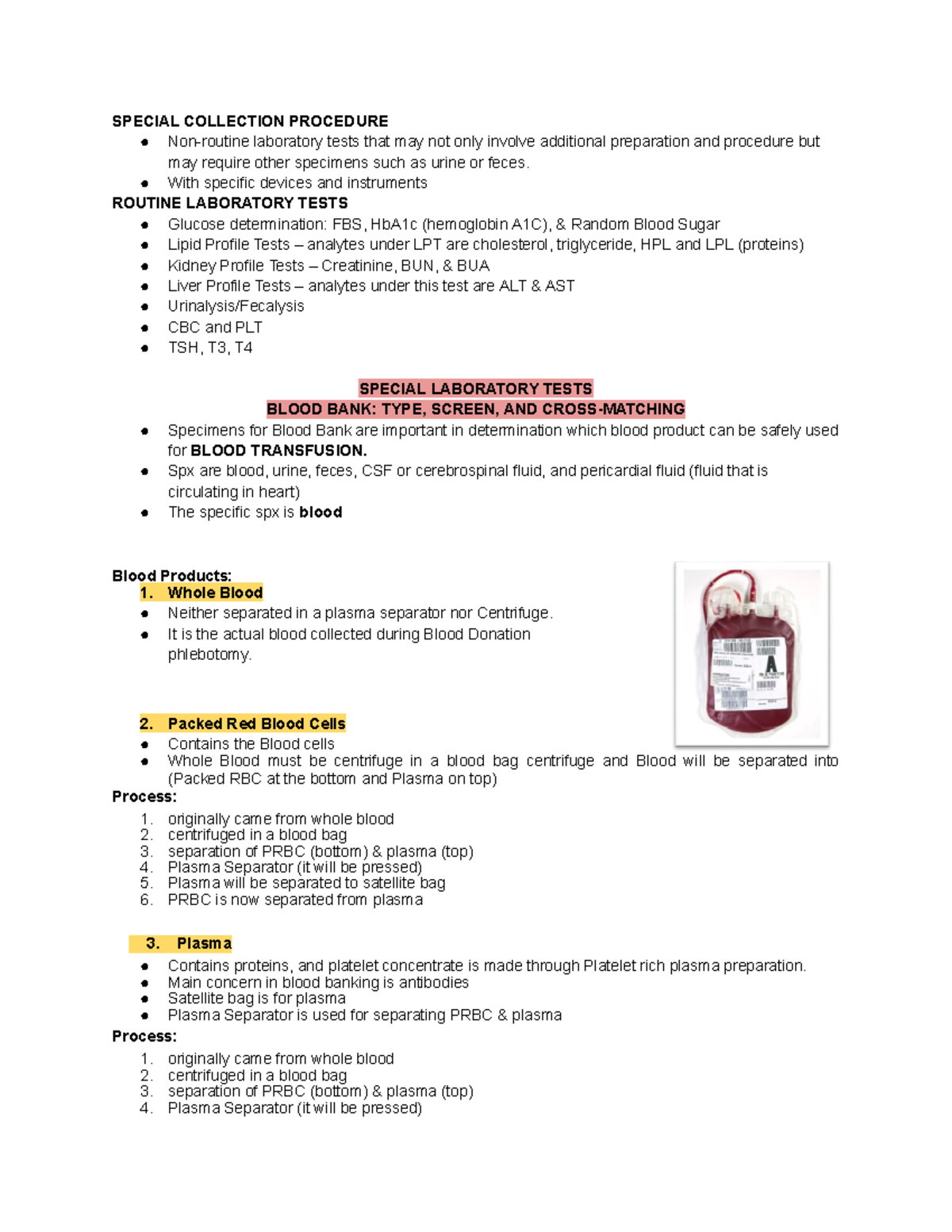 PMLS Lec Quiz Bee - It will help you. - SPECIAL COLLECTION PROCEDURE ...