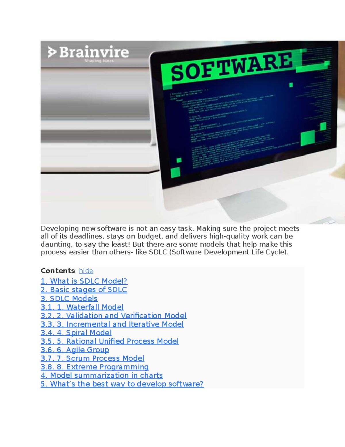 Article - Summaries for Introduction to Software Engineering SWE102 ...