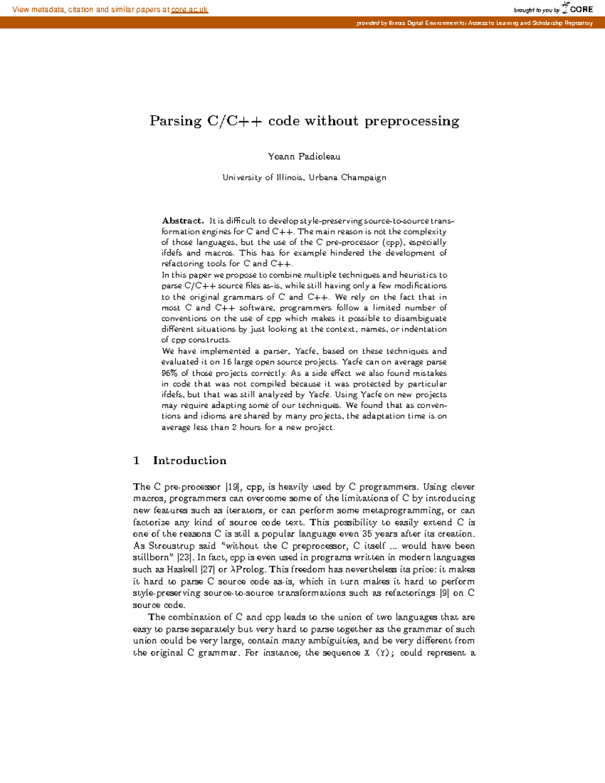 4820736 Computer Vision Lecture Notes Parsing Cc Code Without Preprocessing Yoann