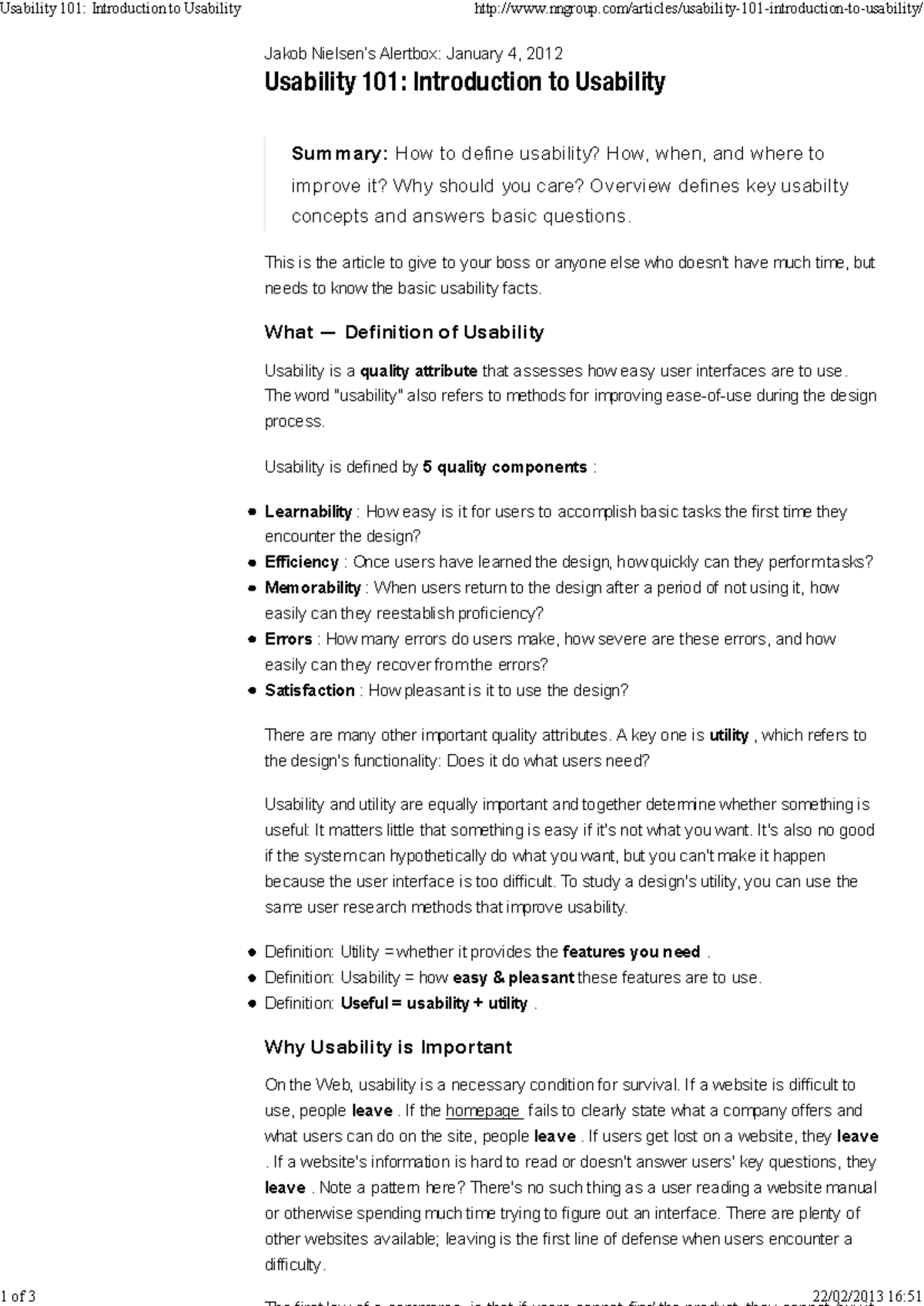 Lesson Introduction-to-Usability - Jakob Nielsen’s Alertbox: January 4 ...