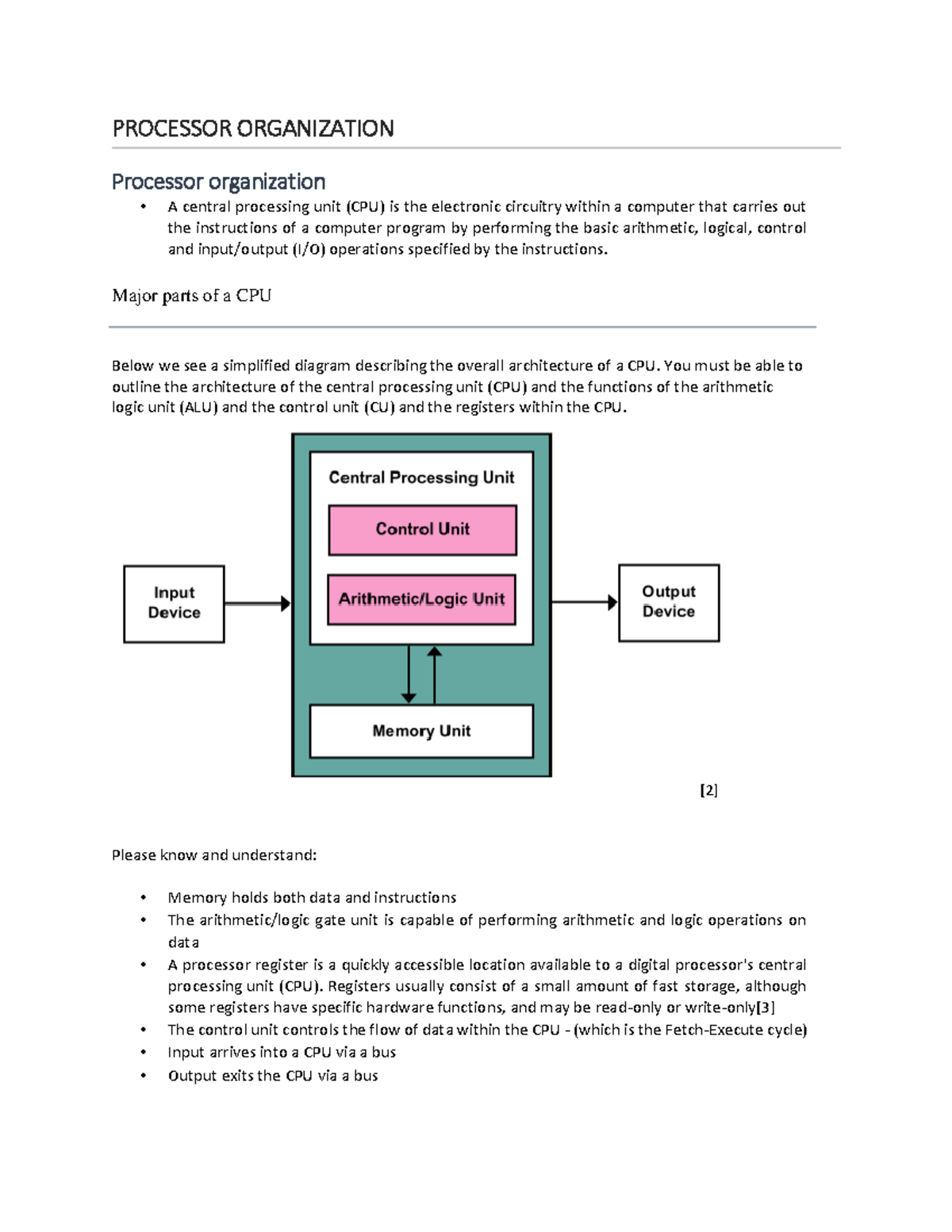 FILE1 - Usefull - P ROCESSOR ORGANIZATION Processor organization A ...
