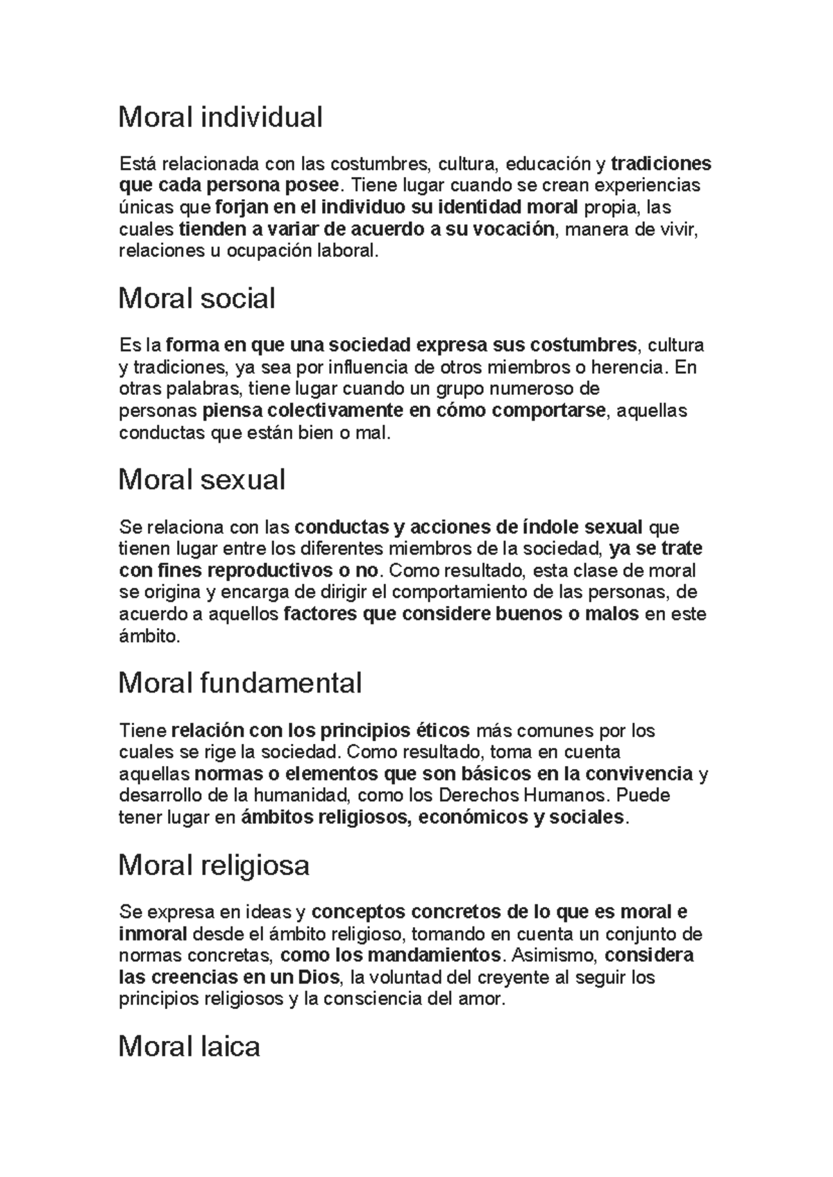 Moral individual - Moral individual Está relacionada con las costumbres ...
