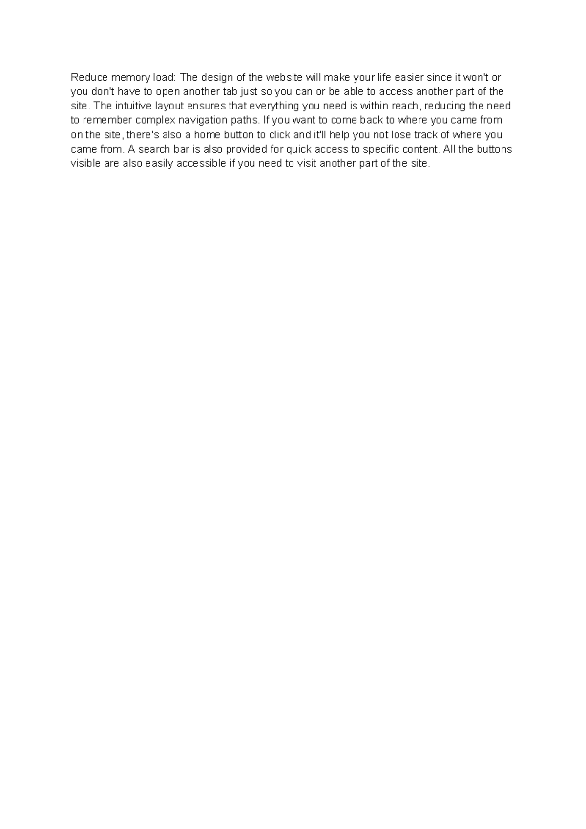 Knowing in HCI 2 - aaaaaaaaaaaaaaaaaaaa - Reduce memory load: The ...