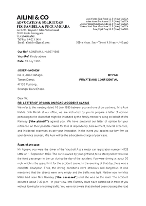 Final Project Opinion Writing - FACULTY OF LAW AND INTERNATIONAL ...