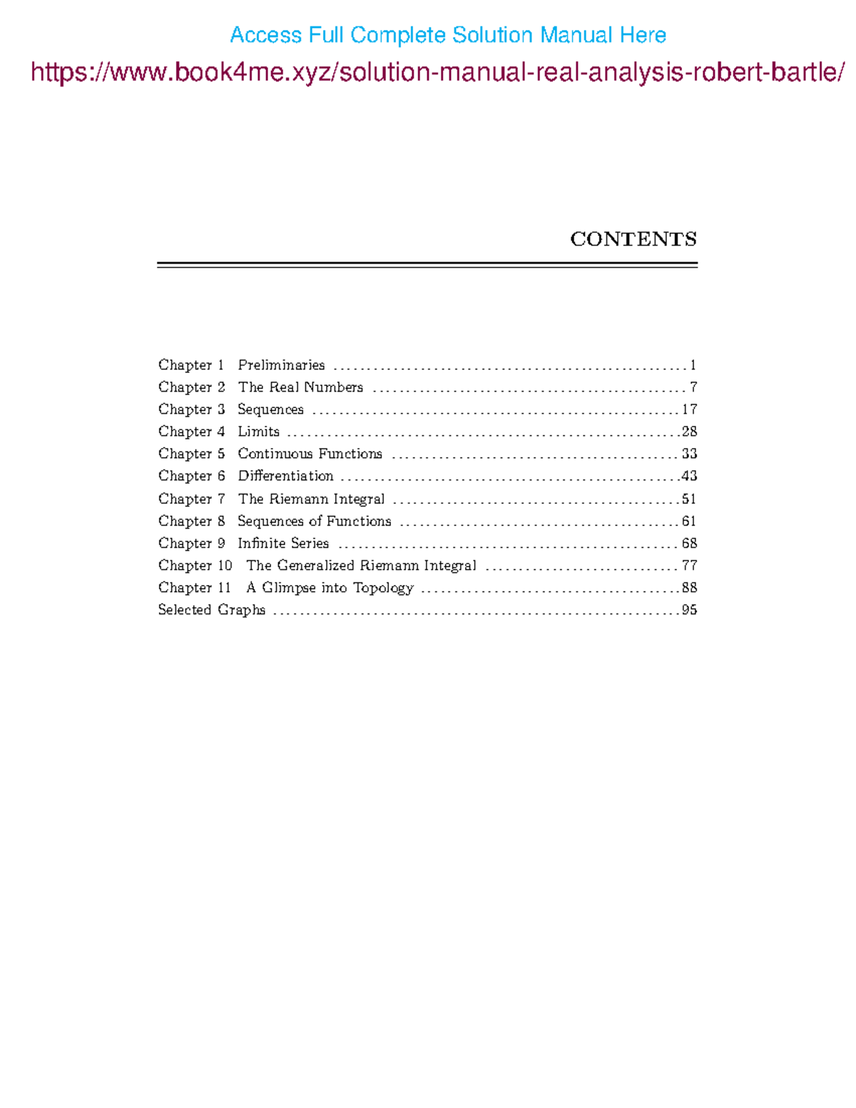 Solution Manual Introduction To Real Analysis 4th Edition Robert