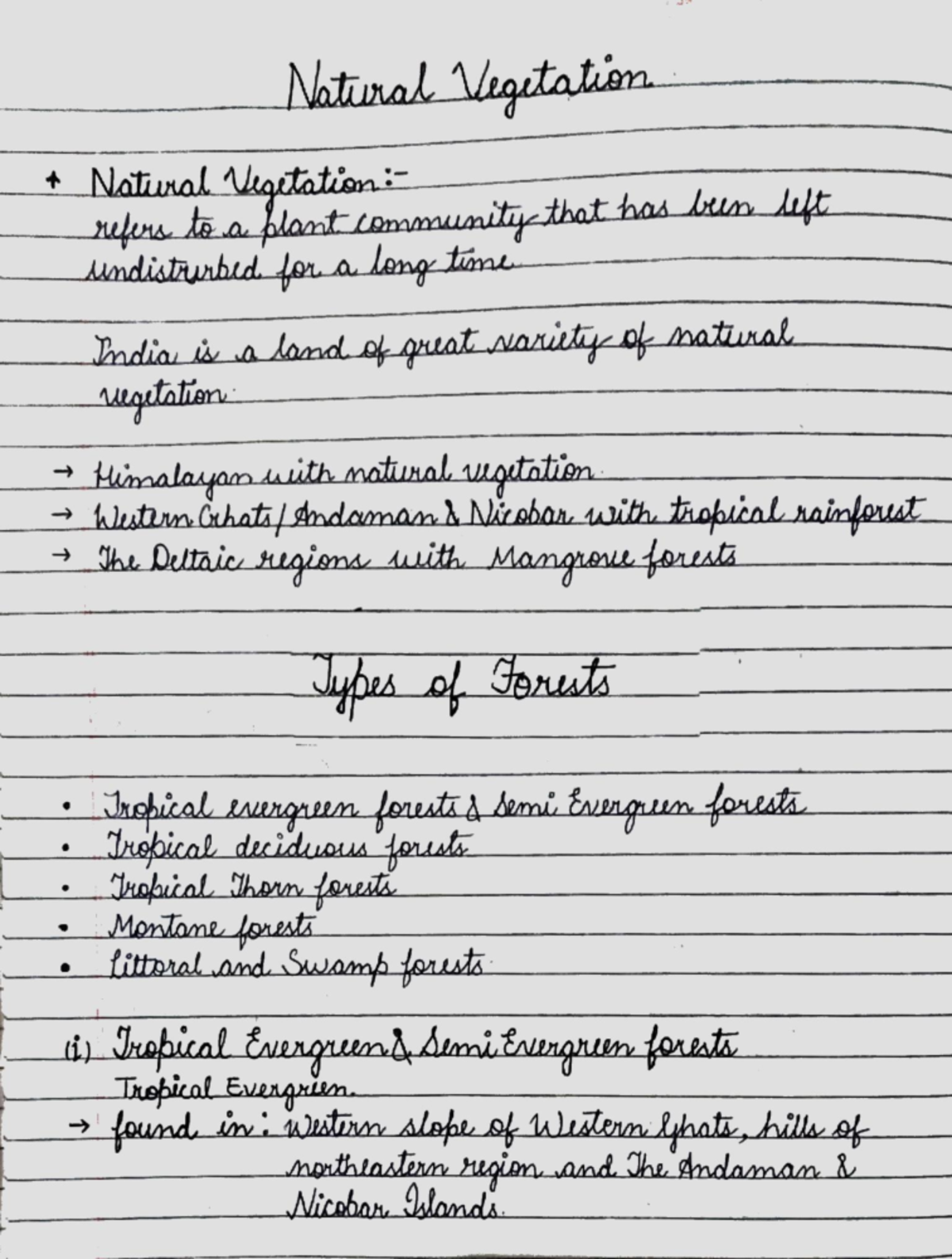 Natural Vegetation - Nice notes - Natural Vegetation Natural refers to ...