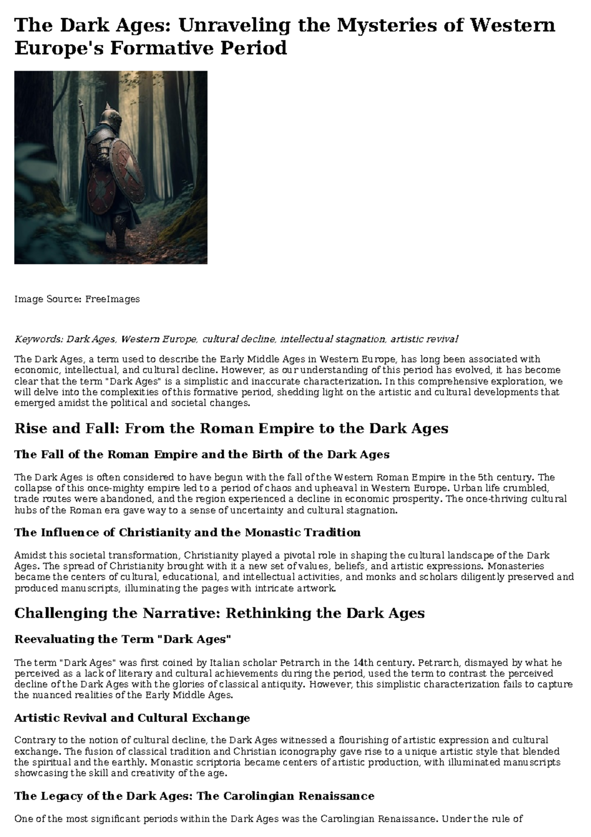 Dark ages review of fine arts and culture - The Dark Ages: Unraveling ...