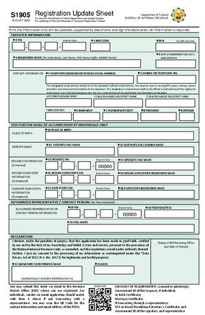 1905 - BIR S1905 - Registration Update Sheet - July 2021 (ENCS) P (To ...
