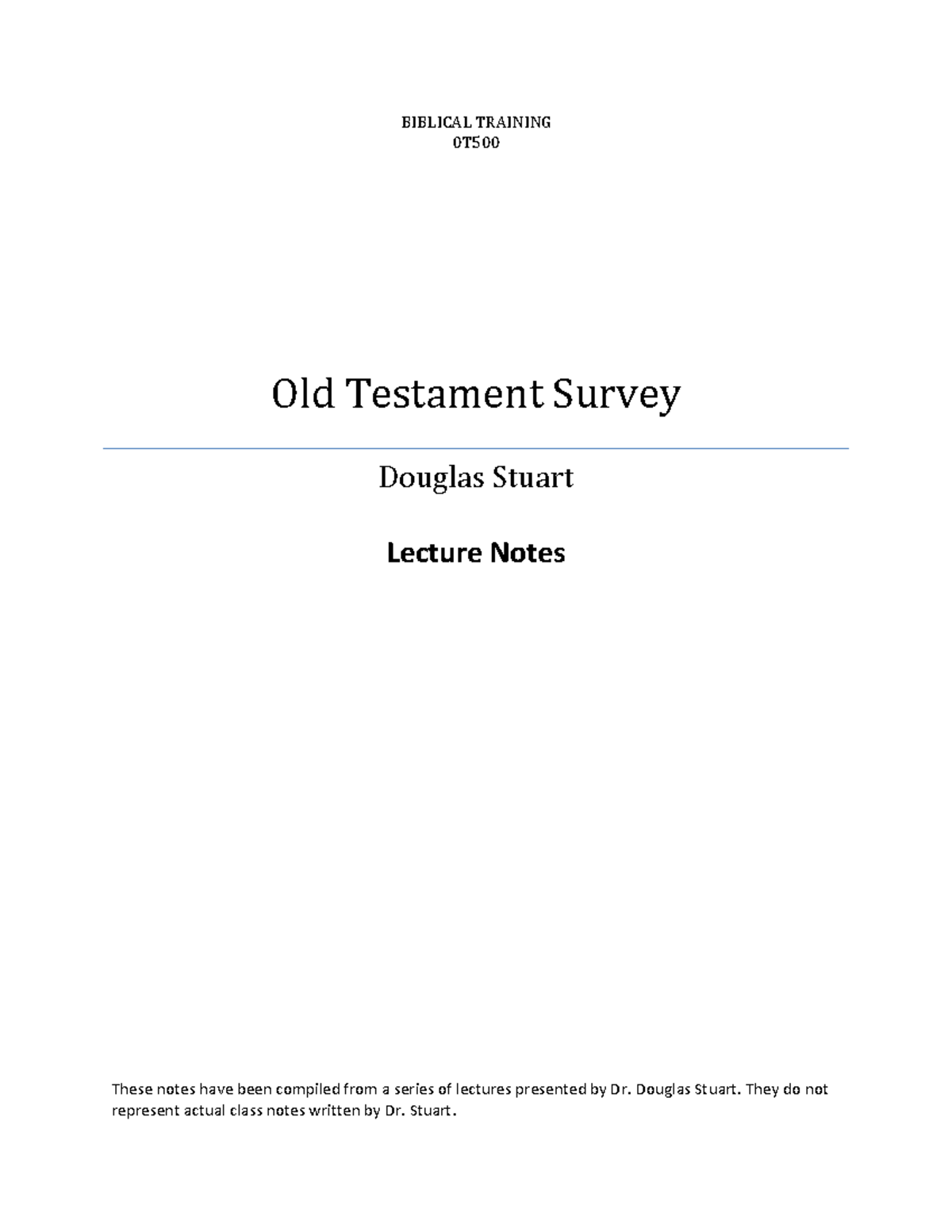 OT Survey-Lecture Notes - !"!#"$%#&'(%")")*& +',++& - Studocu