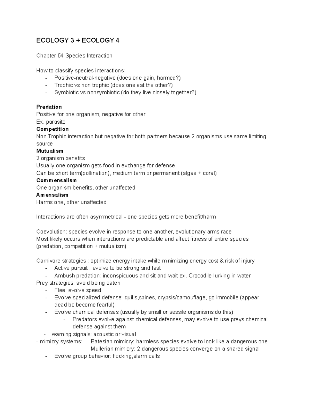 Ecology: Species interactions + Ecosystem - ECOLOGY 3 + ECOLOGY 4 ...