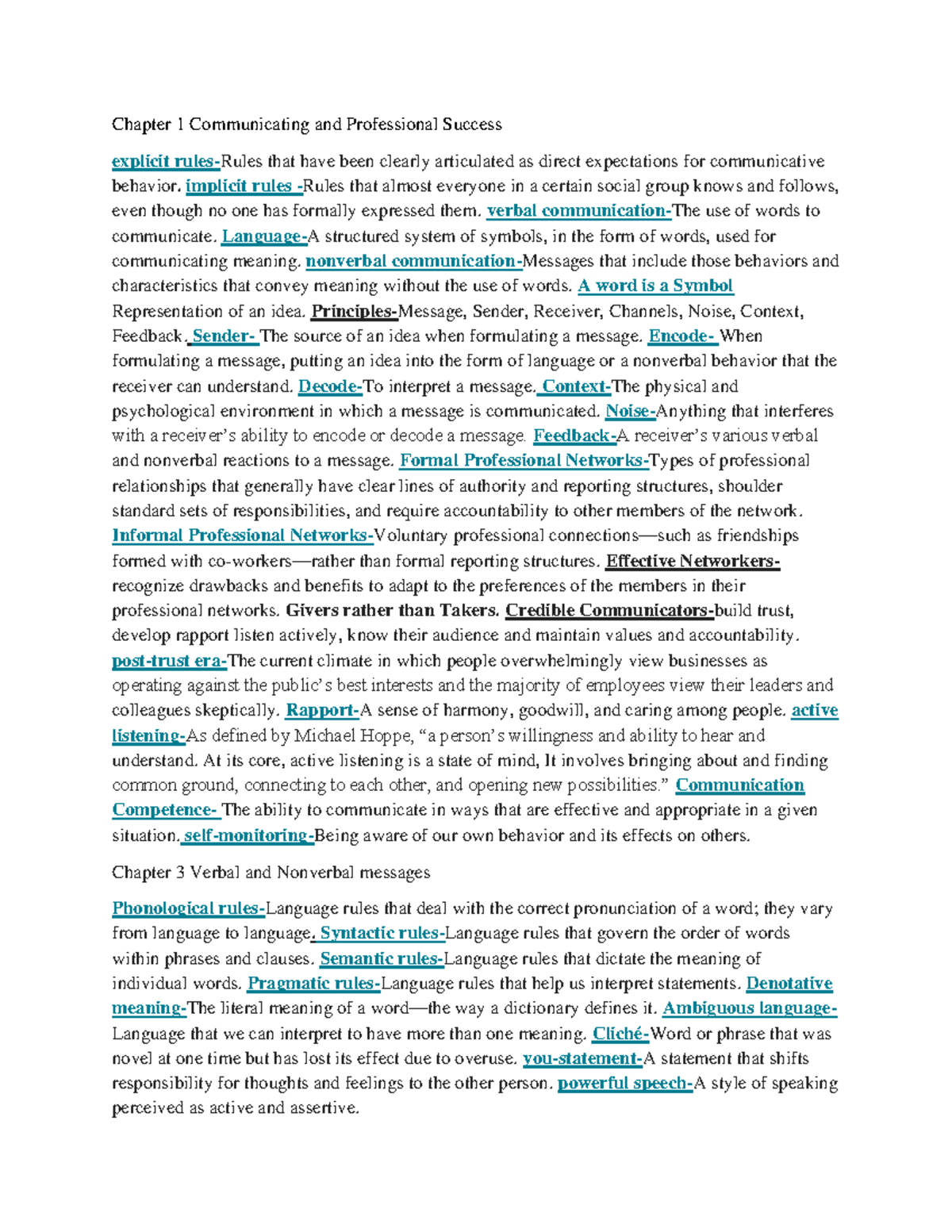 BCOM Cheat Sheet Test 1 - Chapter 1 Communicating and Professional ...
