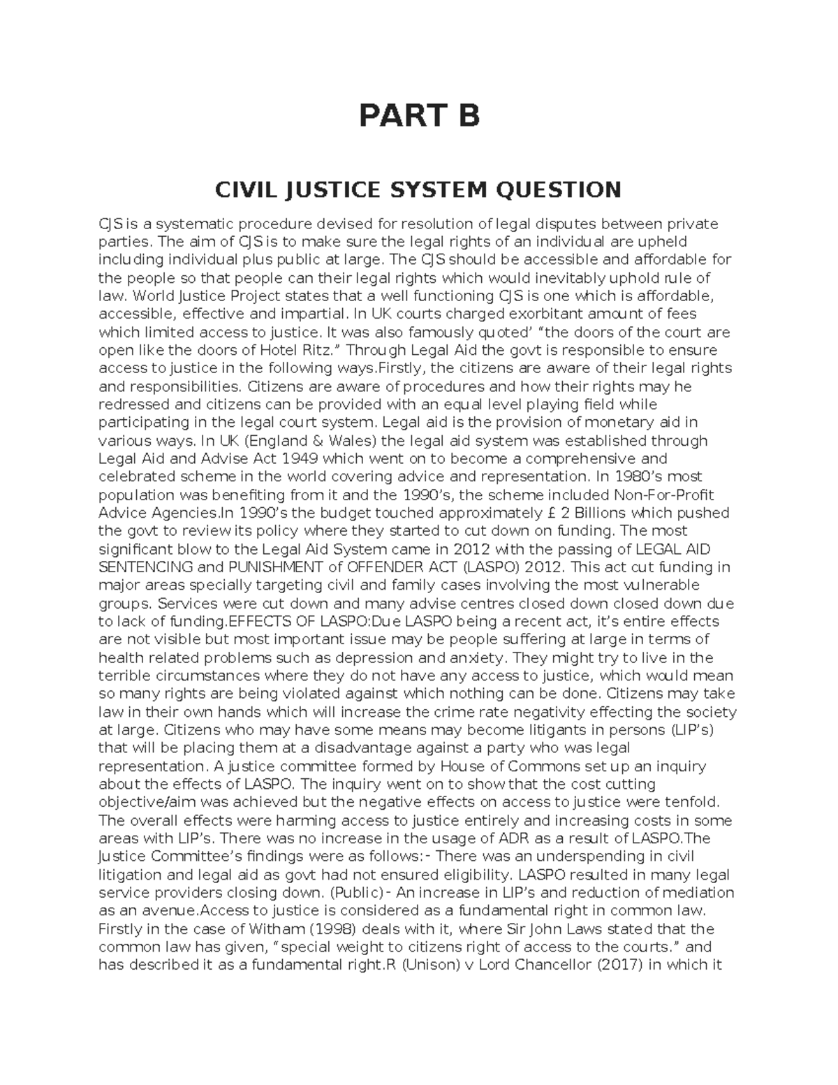 National Security Act 2023 Answers Part B Civil Justice System Question Cjs Is A Systematic
