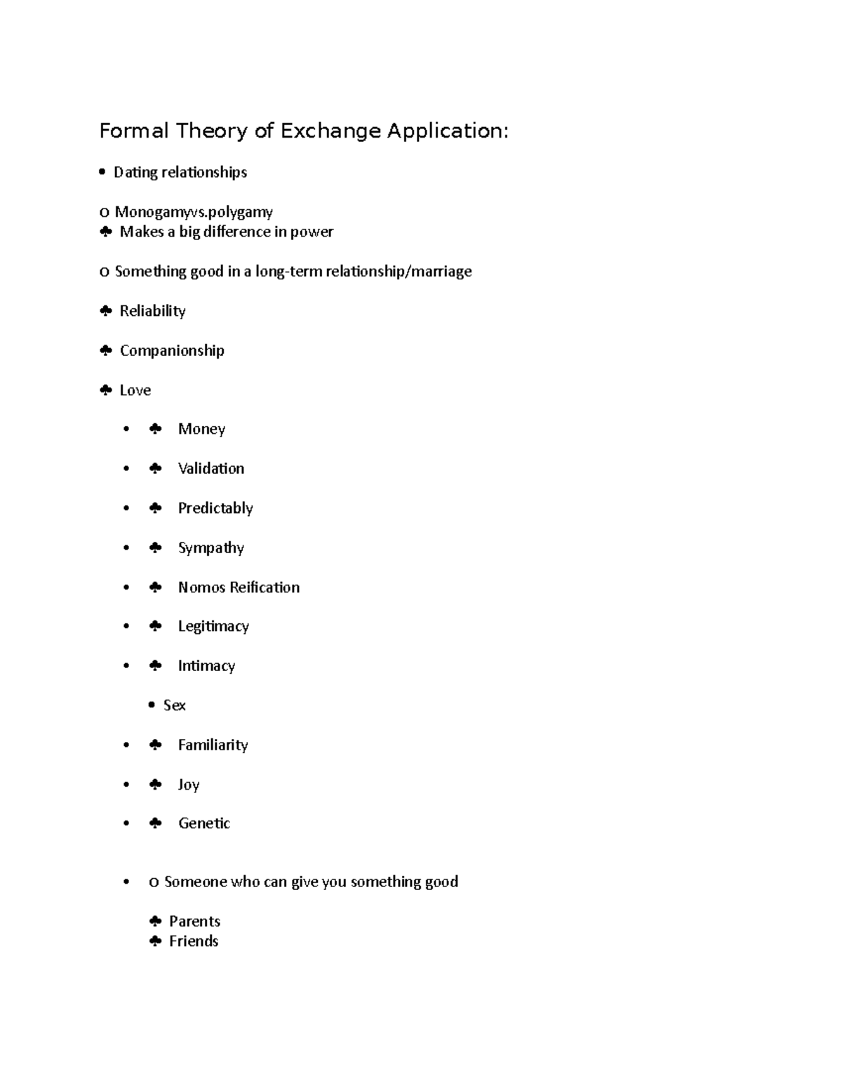 Formal Theory of Exchange Application - Studocu