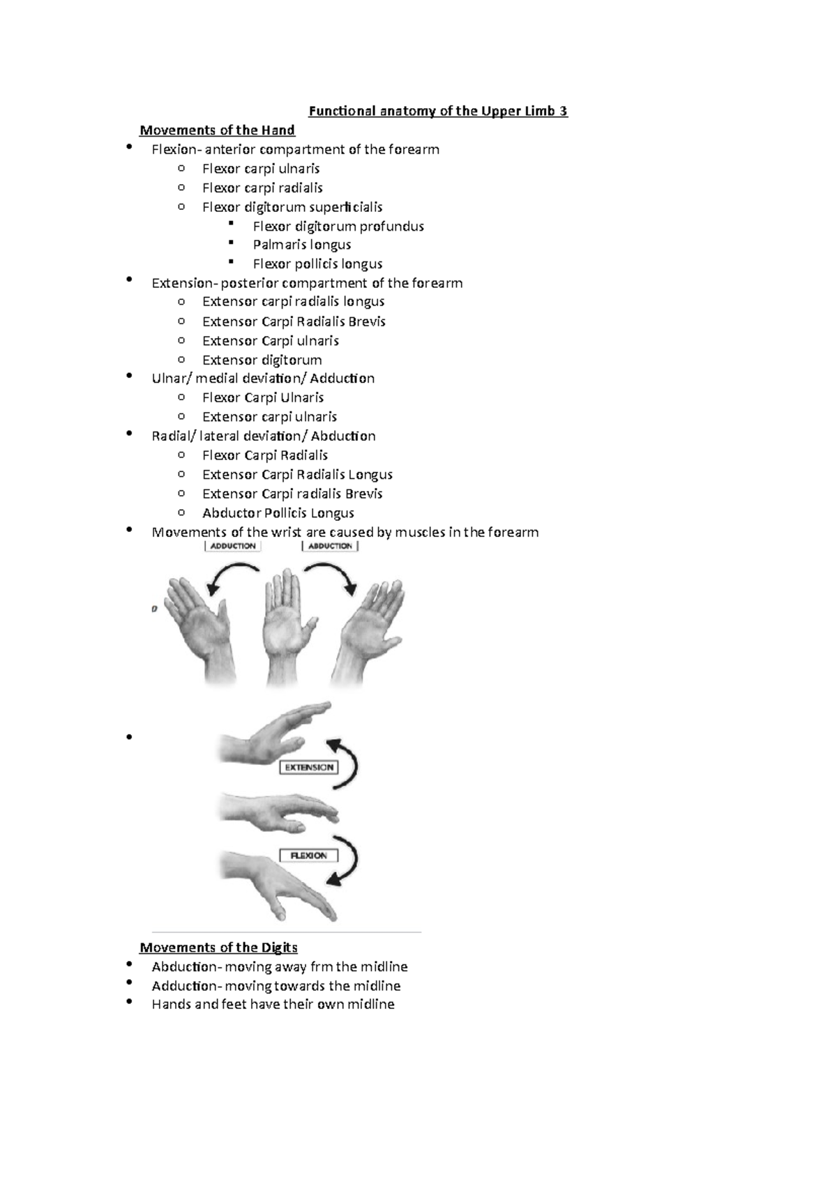 Functional Anatomy of the Upper Limb- 3 - MED-MB-S - QUB - Studocu