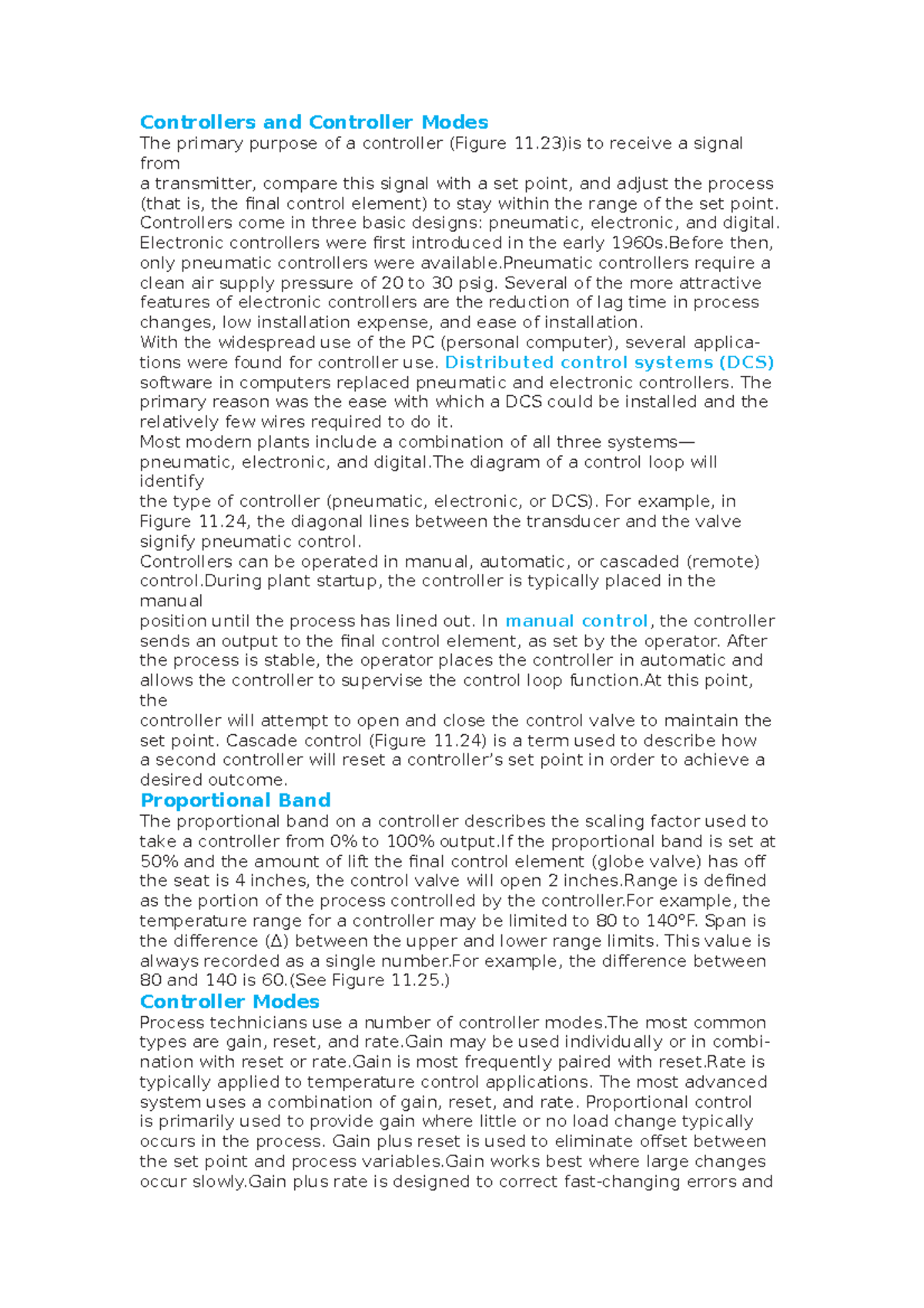 Process control and application 46 - Controllers and Controller Modes ...