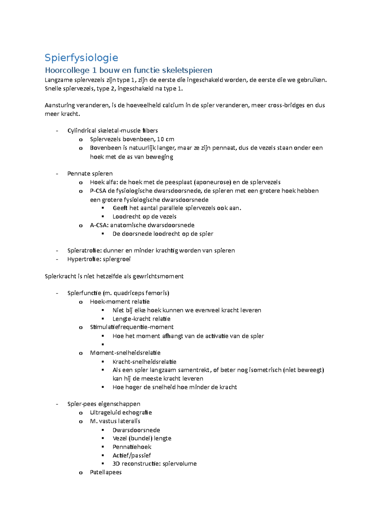 Spierfysiologie - Snelle spiervezels, type 2, ingeschakeld na type 1 ...