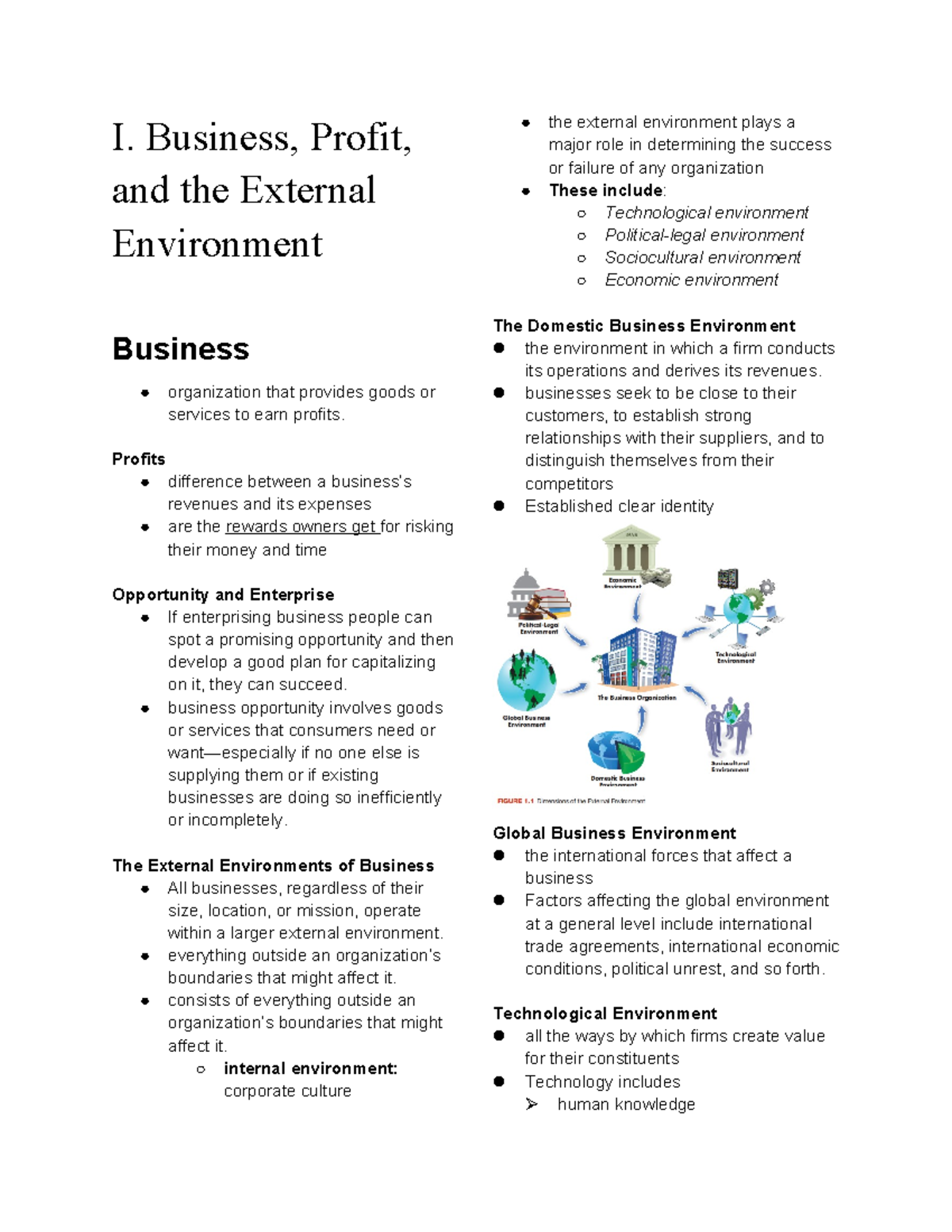 Business-Essential - Business Essential - I. Business, Profit, and the ...