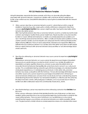 PSY 375 Project Two Milestone Template - PSY 375 Project Two Milestone ...