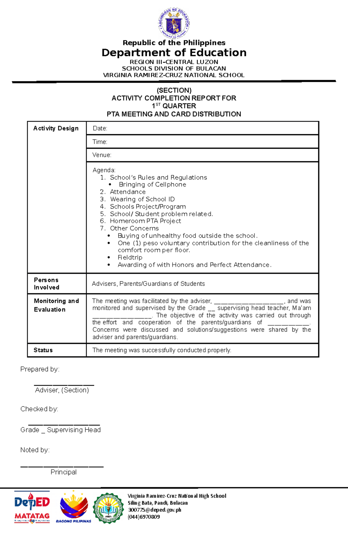 ACR - This is prepared by the teacher after conducting a meeting with ...