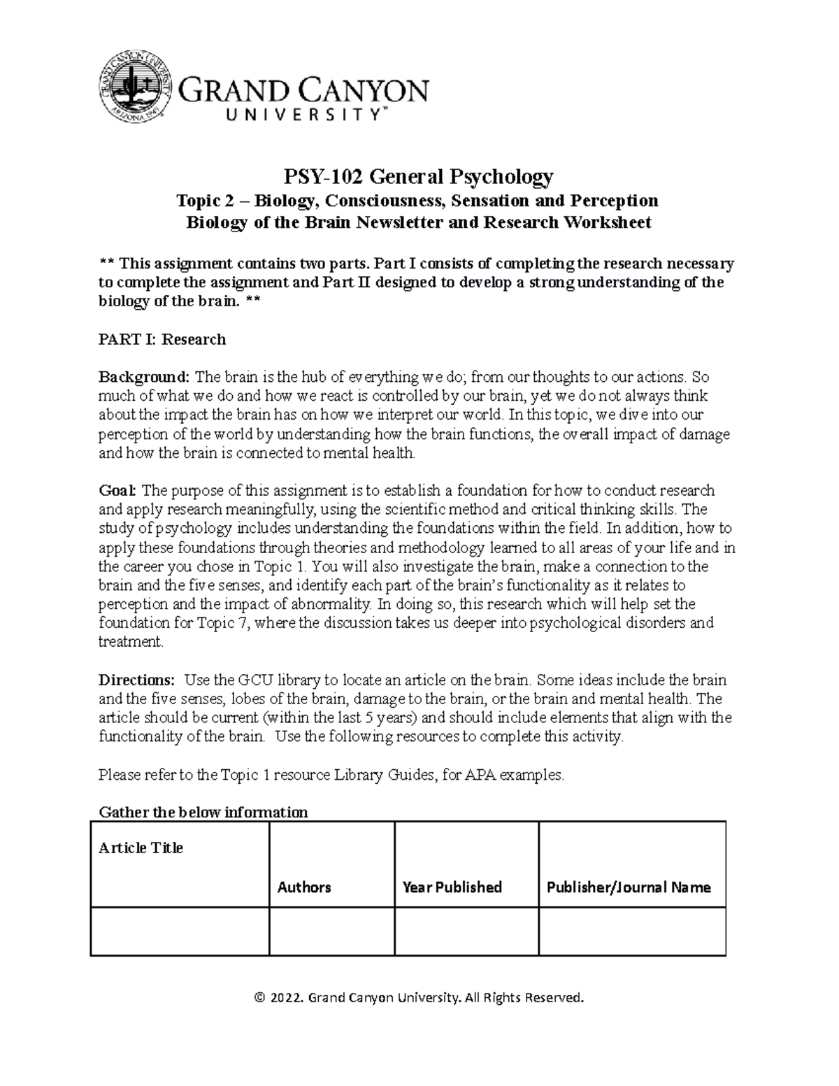 PSY 102 T2 RS Researchand Biologyofthe Brain Worksheet - PSY-102 ...